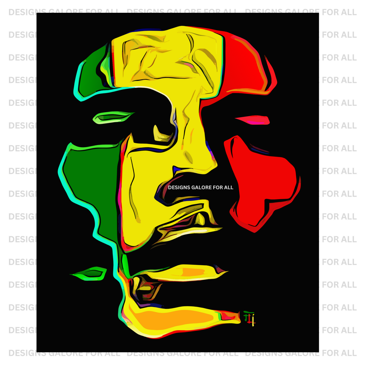 Bob Marley Face DTF (Black background will not be in design ...