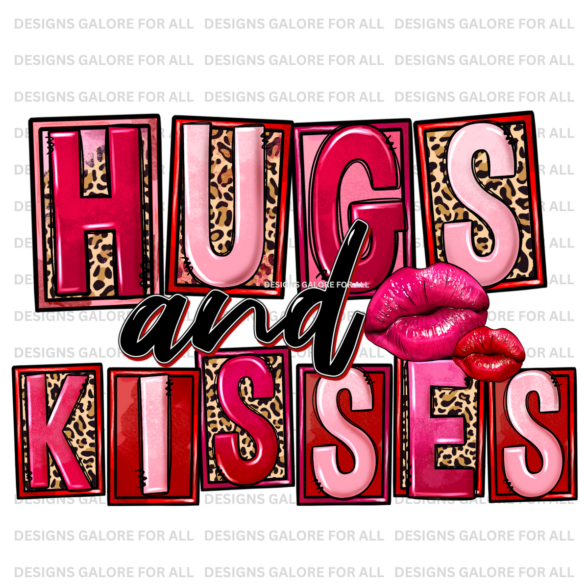 Kiss & Hug Me DTF Transfer – DesignsGaloreForAll